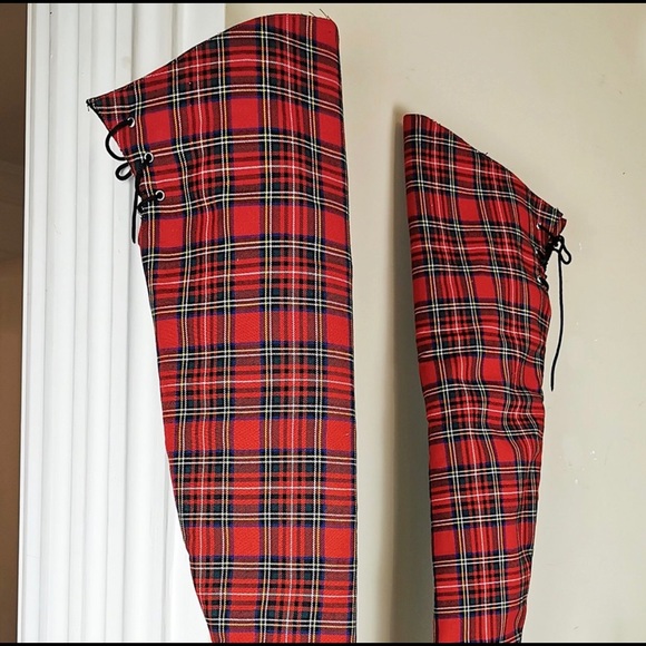 Tanja Club | Shoes | Tanja Club Tartan Thigh High Platform Boots | Poshmark